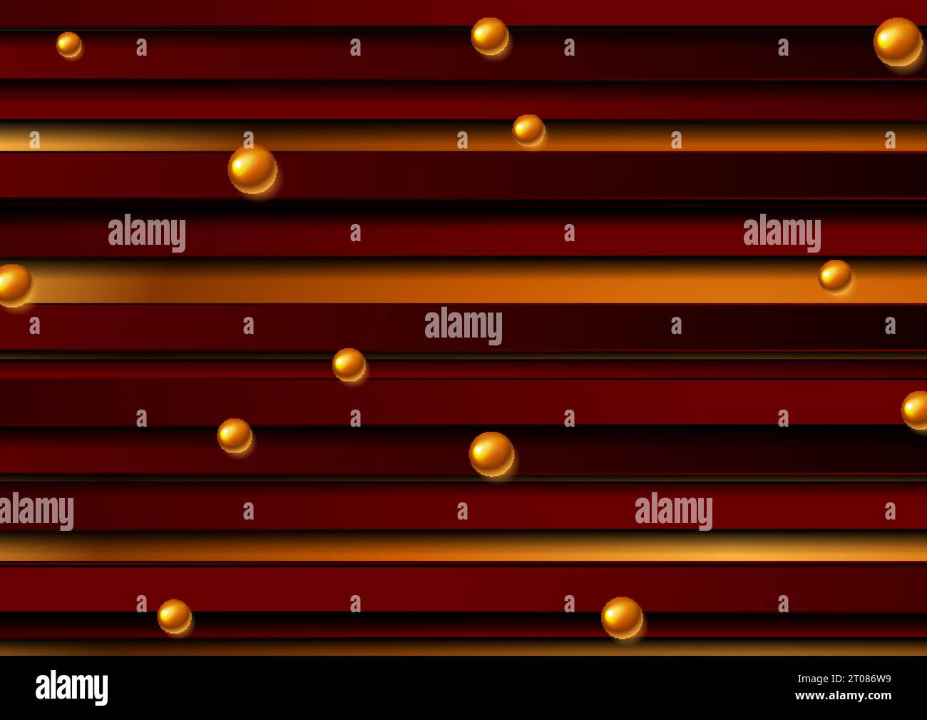 Red stripes and bronze beads abstract tech background. Vector design ...