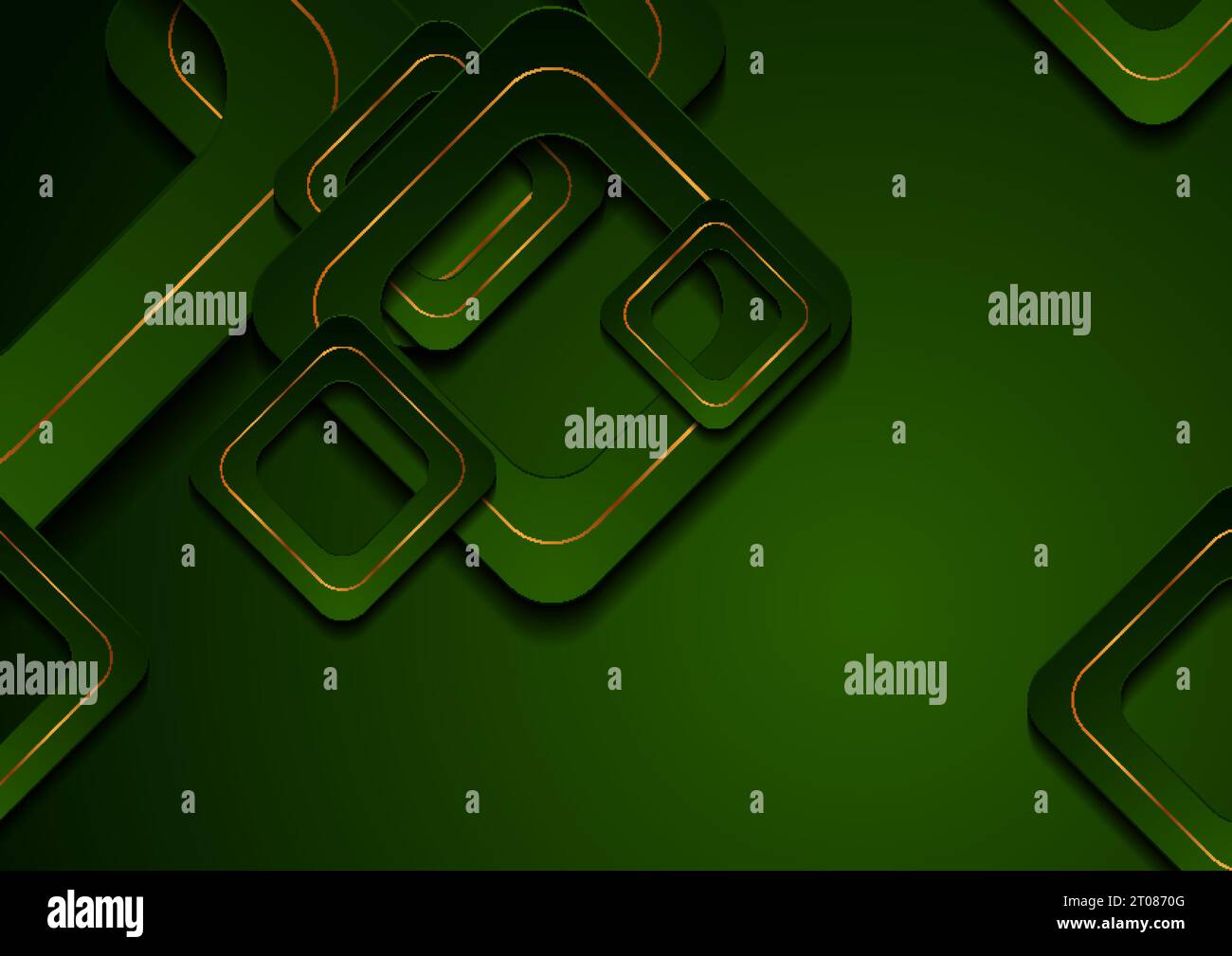 Dark green and golden geometric background with abstract squares. Vector design Stock Vector ...