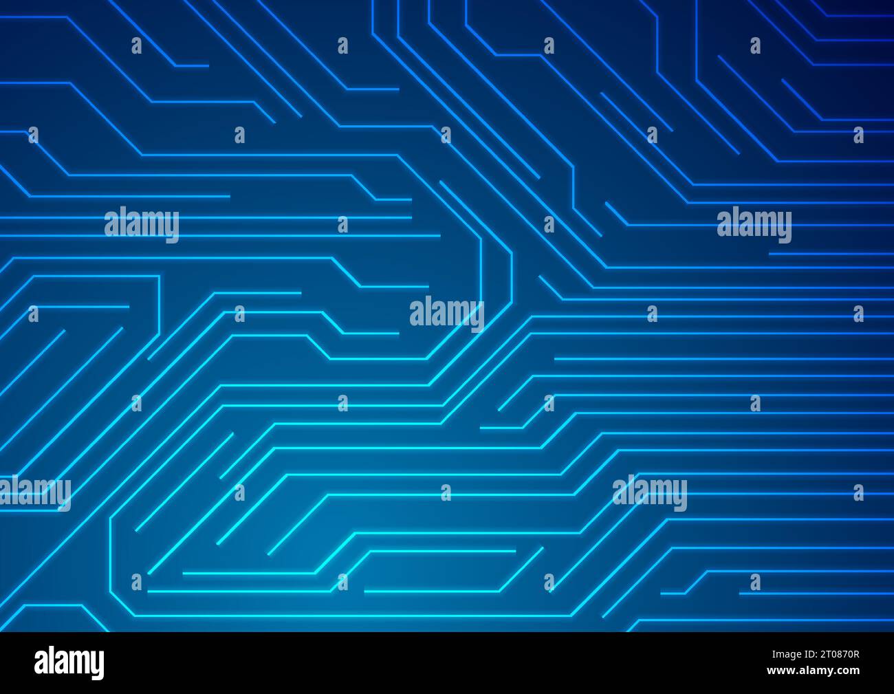 Abstract glowing blue tech circuit board lines futuristic background. Vector illustration Stock ...