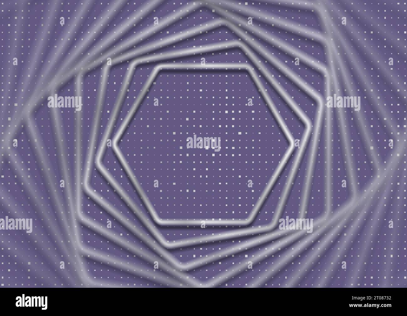 Abstract violet tech geometric background with metallic hexagons ...
