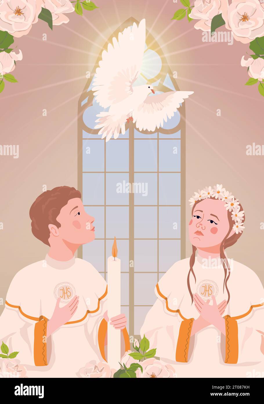 Receiving Holy Communion Clipart Confirmation Catholic Illustration