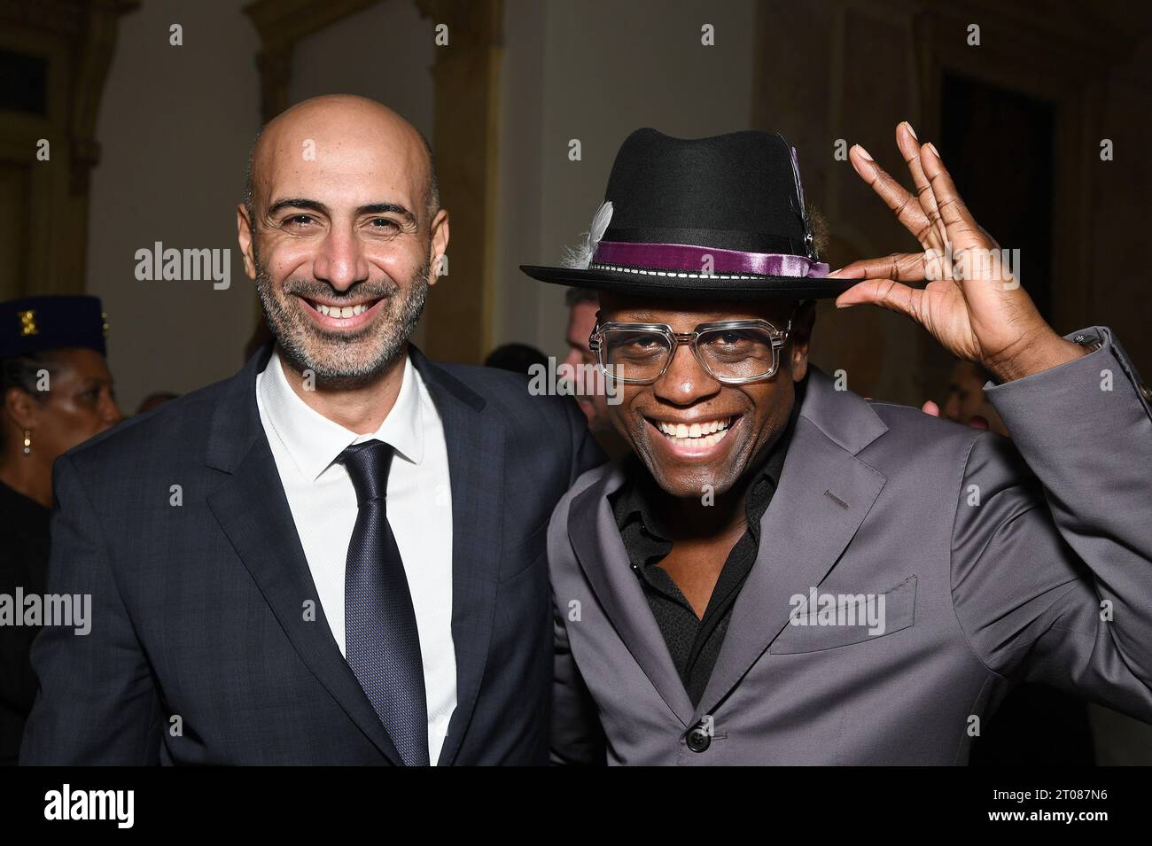 New York, USA. 04th Oct, 2023. (L-R) Dr. Bassem Hassan and Musician ...