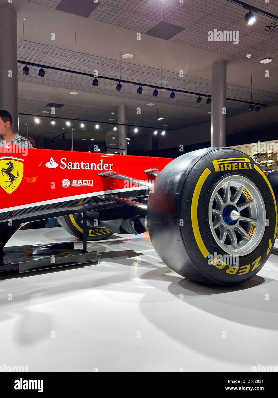 Llanera , Spain - 10 02 2023 : Ferrari F14T of F1 with pirelli p zero ...