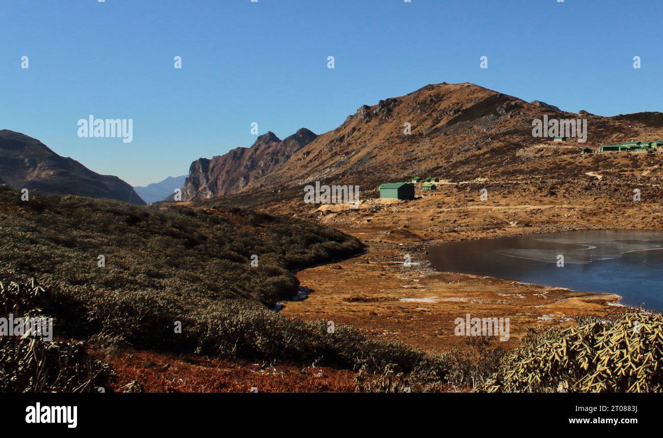 alpine tundra landscape and remote countryside area of high himalayan ...