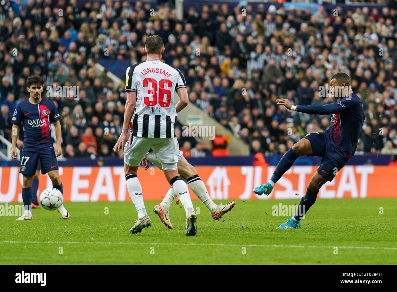 Paris Saint-Germain forward Kylian Mbappe (7) during the UEFA Champions ...