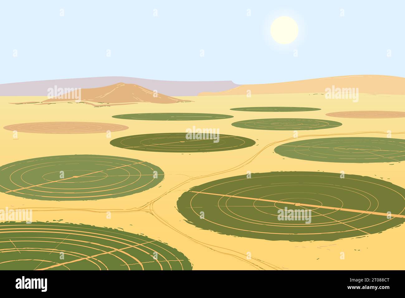 Circular agriculture fields usa Stock Vector Images - Alamy