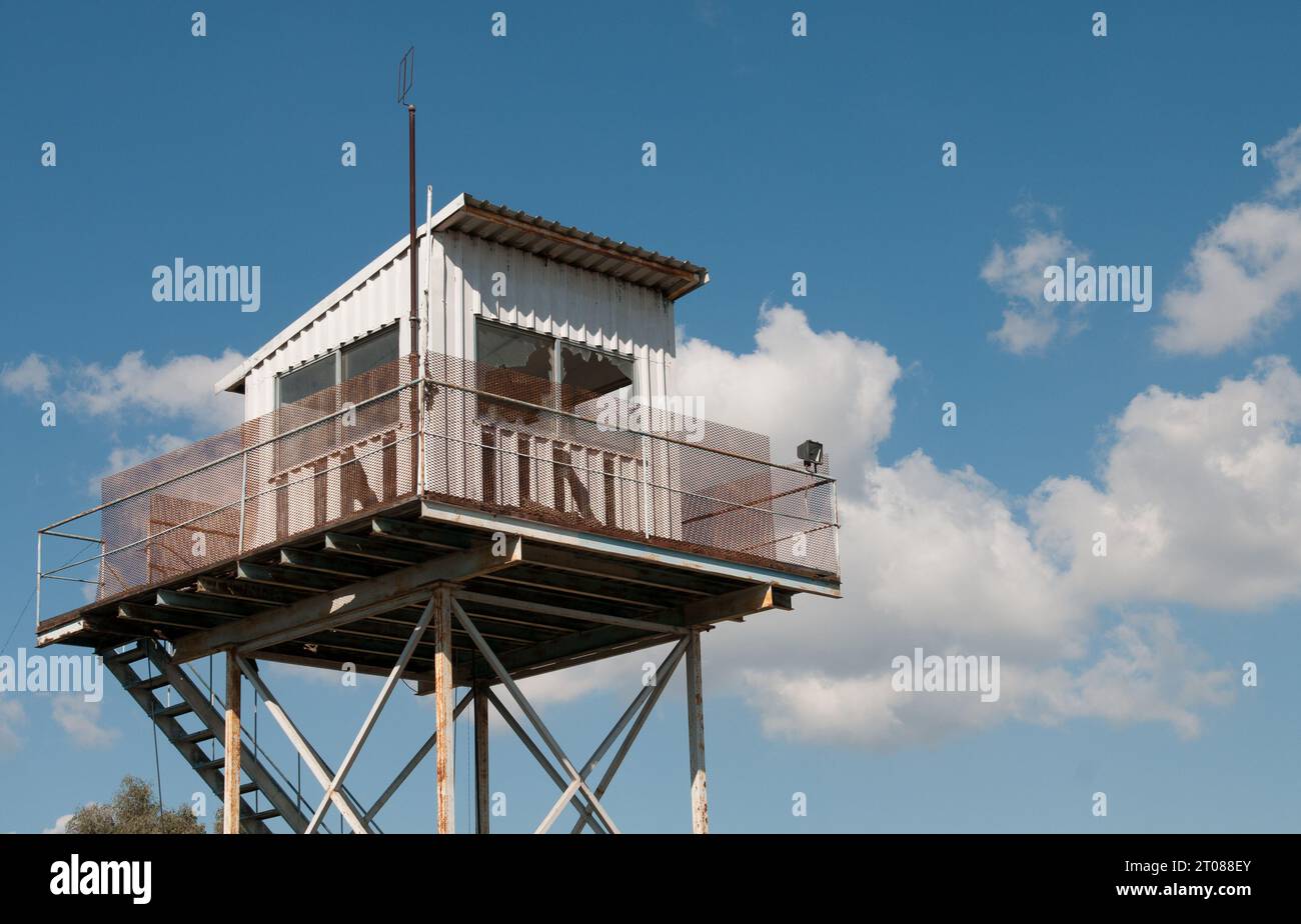 Military security watchtower guardhouse observation tower Stock Photo ...