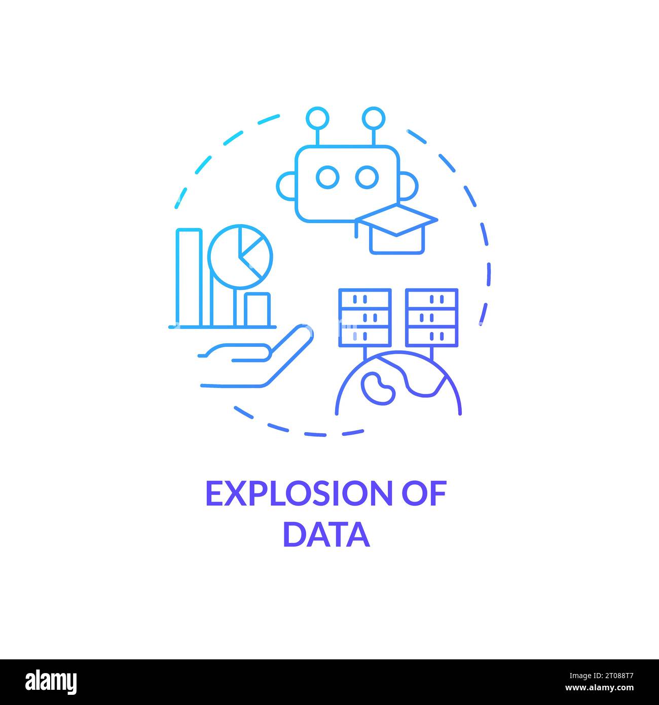 2D gradient thin linear icon explosion of data concept Stock Vector Image & Art - Alamy