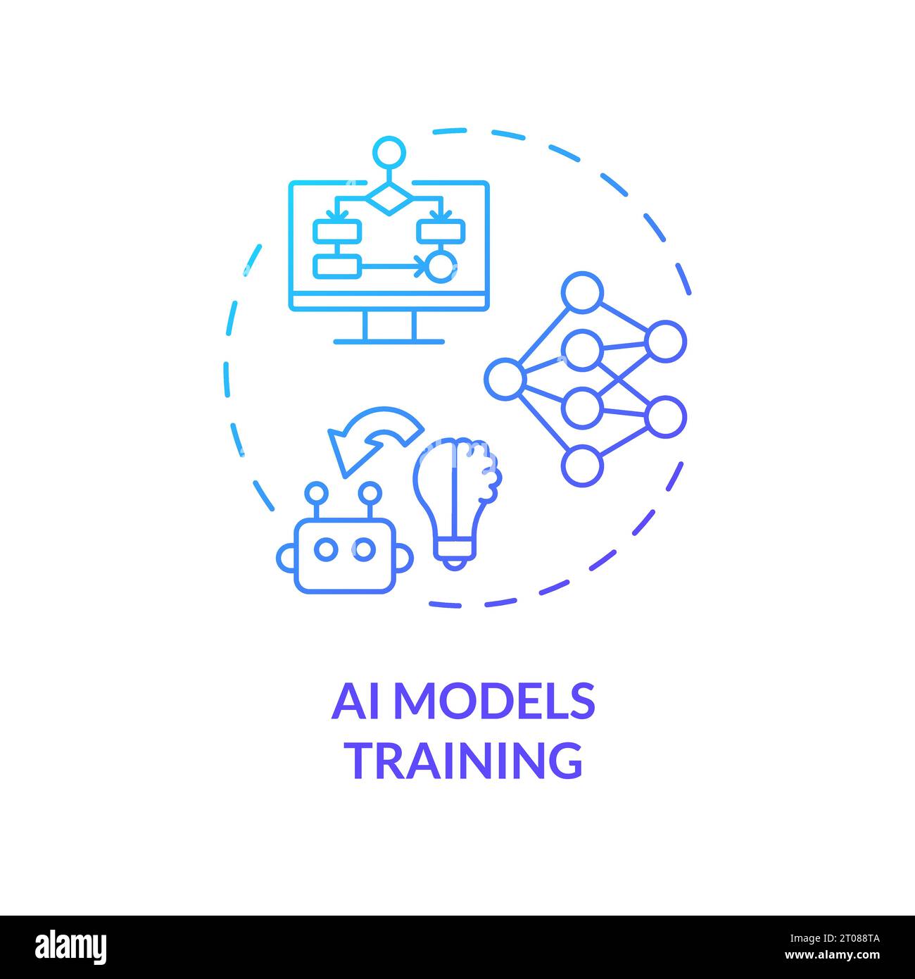 2D gradient thin line icon AI models training concept Stock Vector Image & Art - Alamy