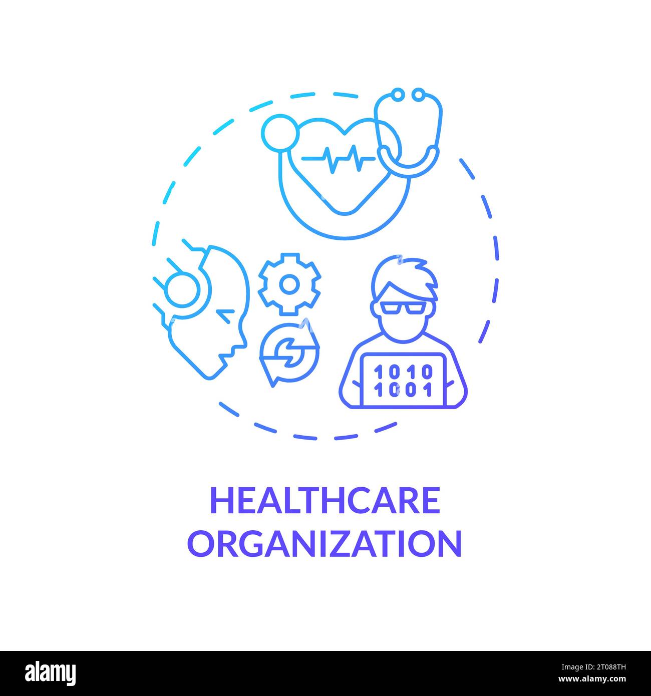 2D gradient thin line icon healthcare organization concept Stock Vector ...