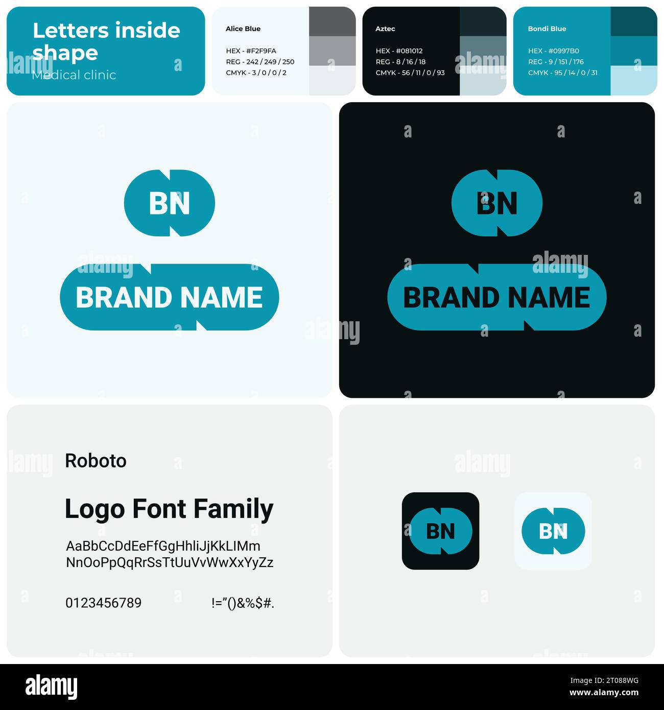 2D medical clinic template with creative logo Stock Vector Image & Art ...