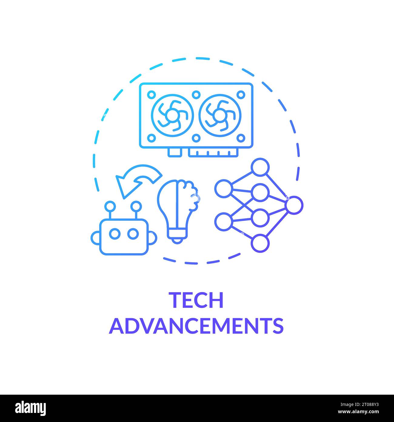 2D gradient thin linear icon tech advancements concept Stock Vector Image & Art - Alamy