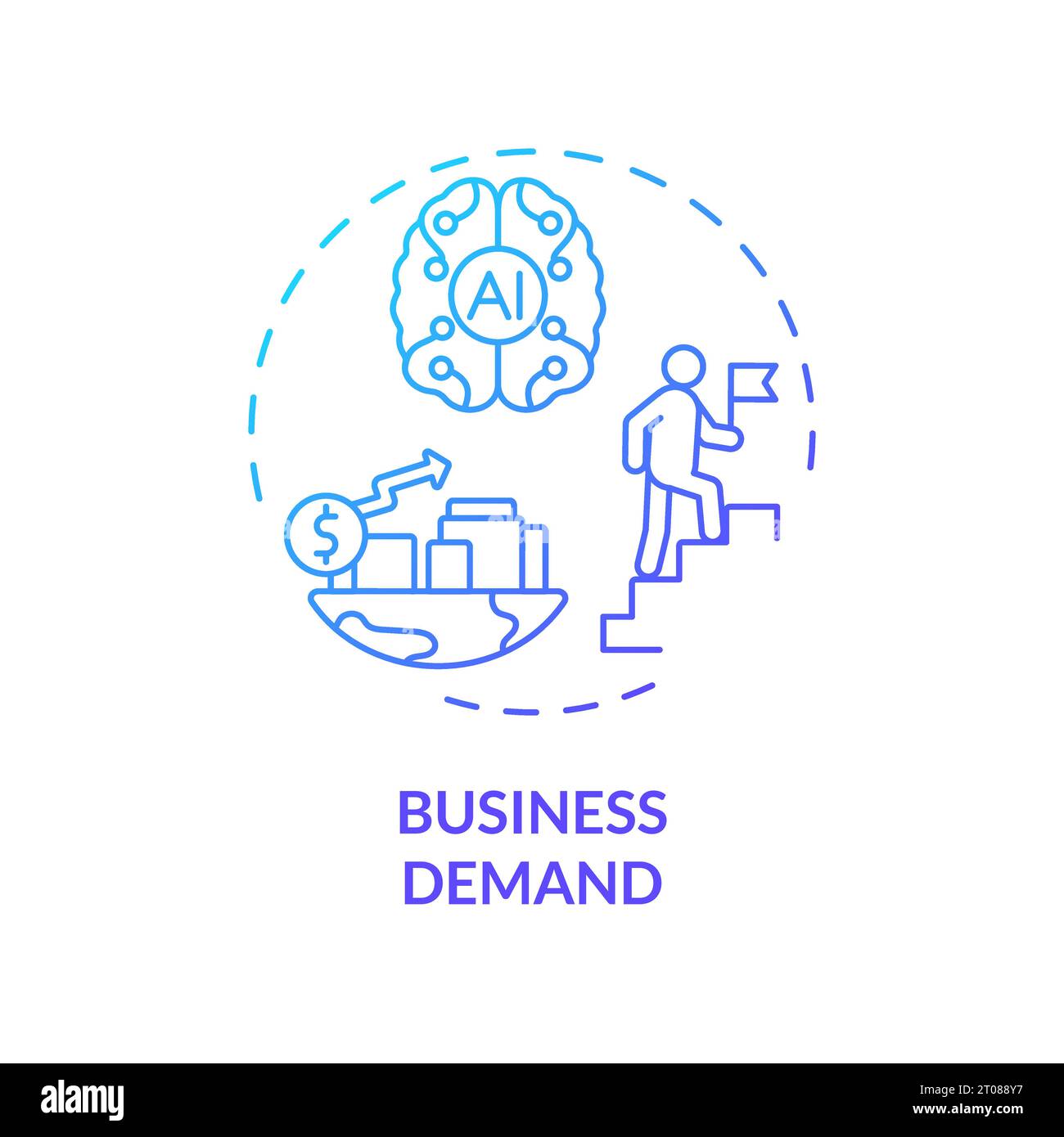 2D gradient thin linear icon business demand concept Stock Vector Image ...