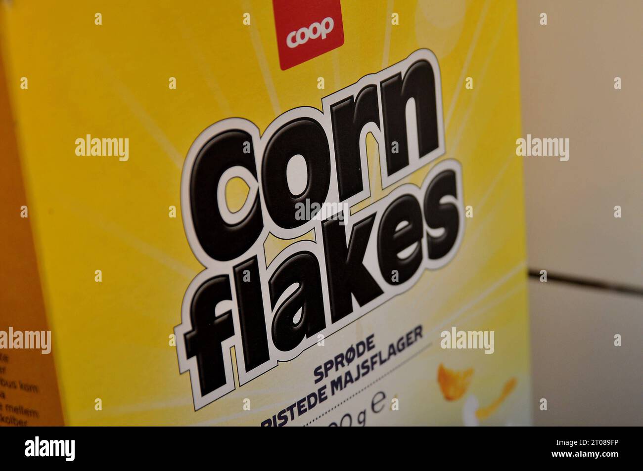 05 October. 2023/Corn flakes morning food container in Kastrup ...