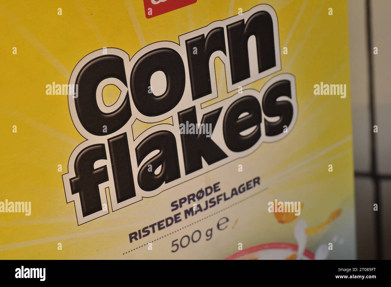 05 October. 2023/Corn flakes morning food container in Kastrup ...