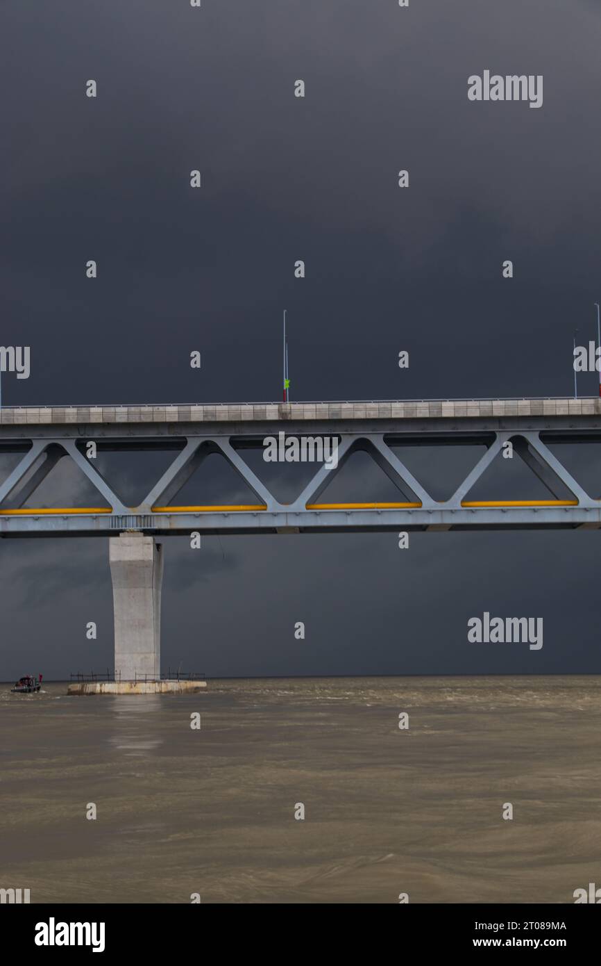 Most extensive Padma bridge photography under the dark cloudy sky ...