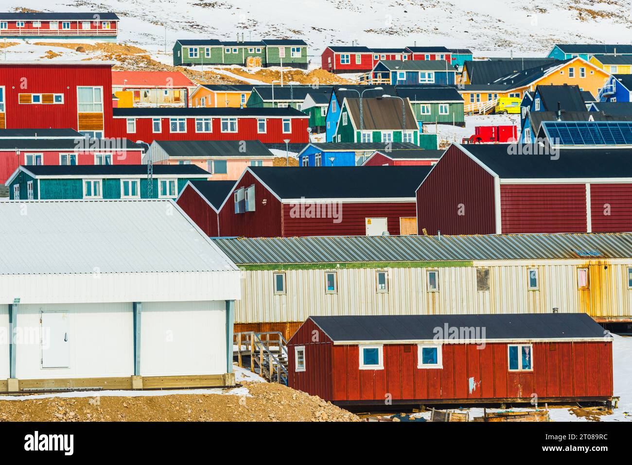 Colorful buildings in a village's residential area Stock Photo - Alamy