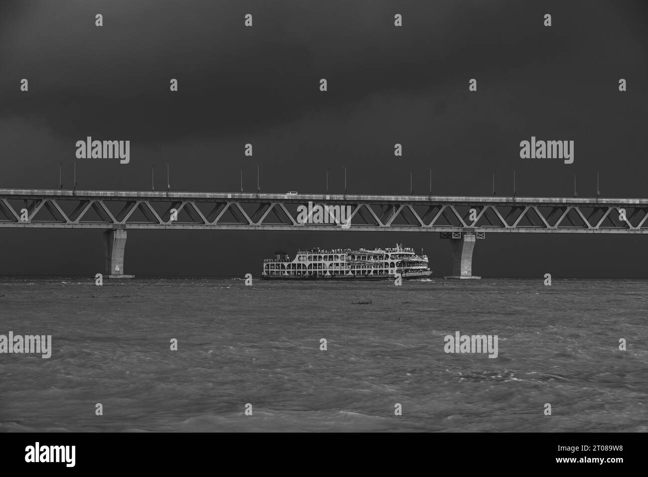 Most extensive Padma bridge photography under the dark cloudy sky ...