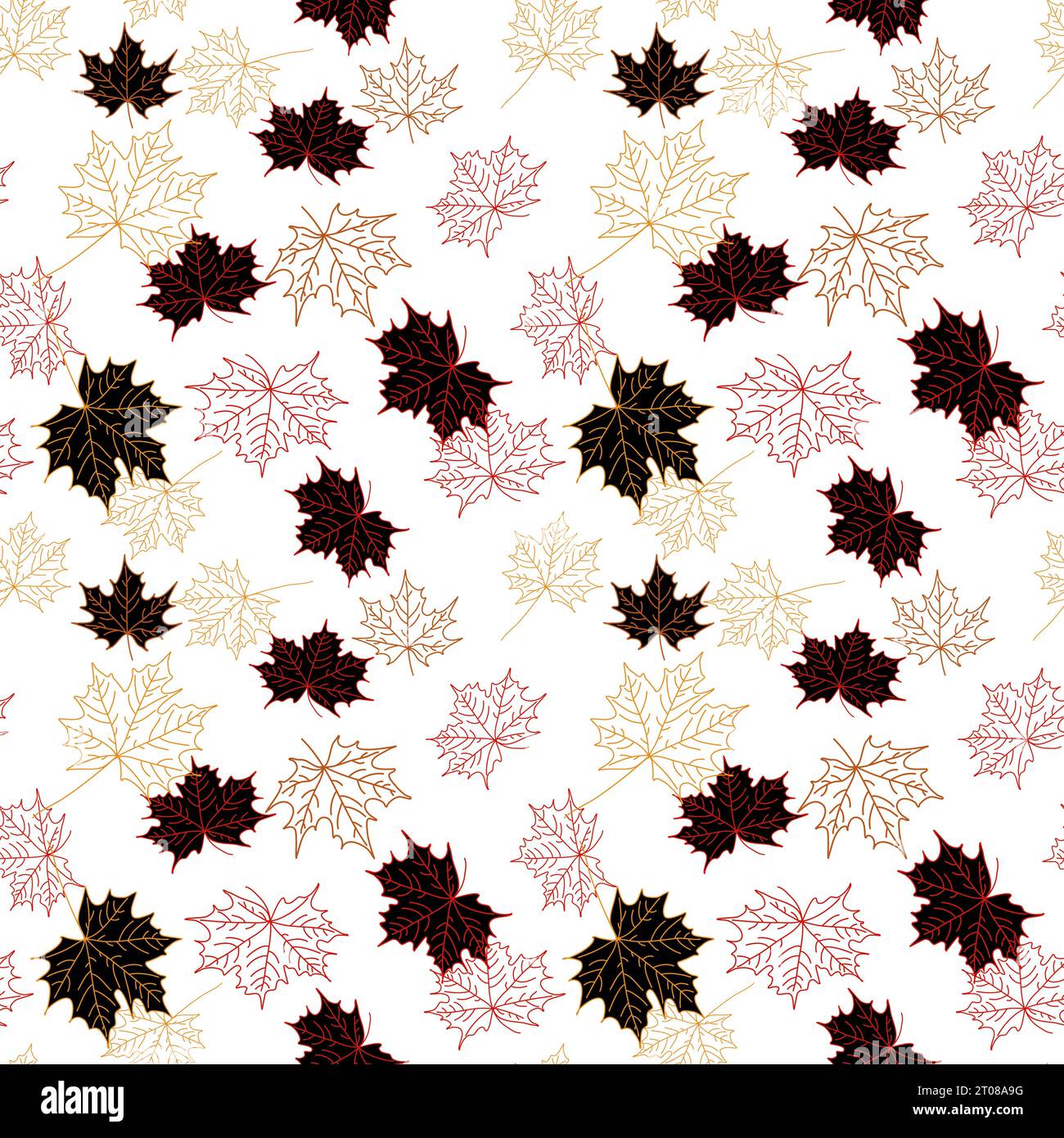 Vector seamless pattern of maple fall leaves Stock Vector Image & Art - Alamy
