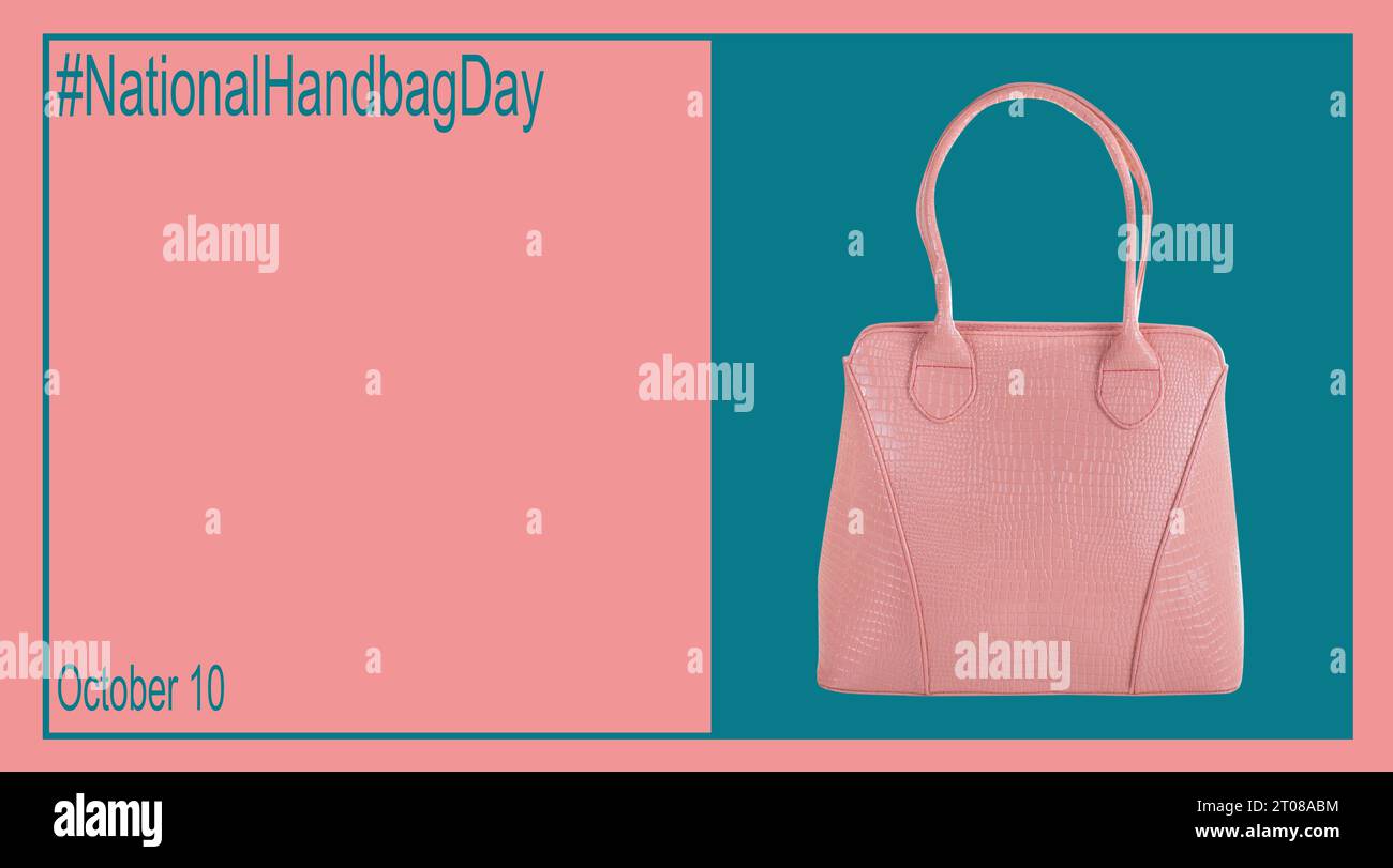 Poster for National handbag day observed on October 10 Stock Photo - Alamy