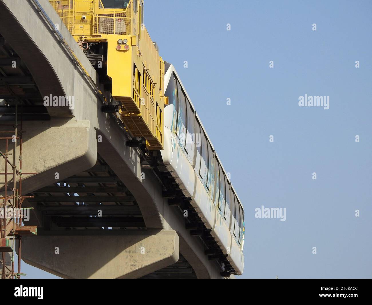 Cairo, Egypt, September 29 2023: installation of Egypt monorail vehicle ...