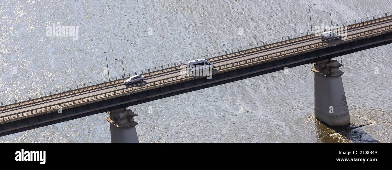 road bridge over the river top view water sky Stock Photo - Alamy