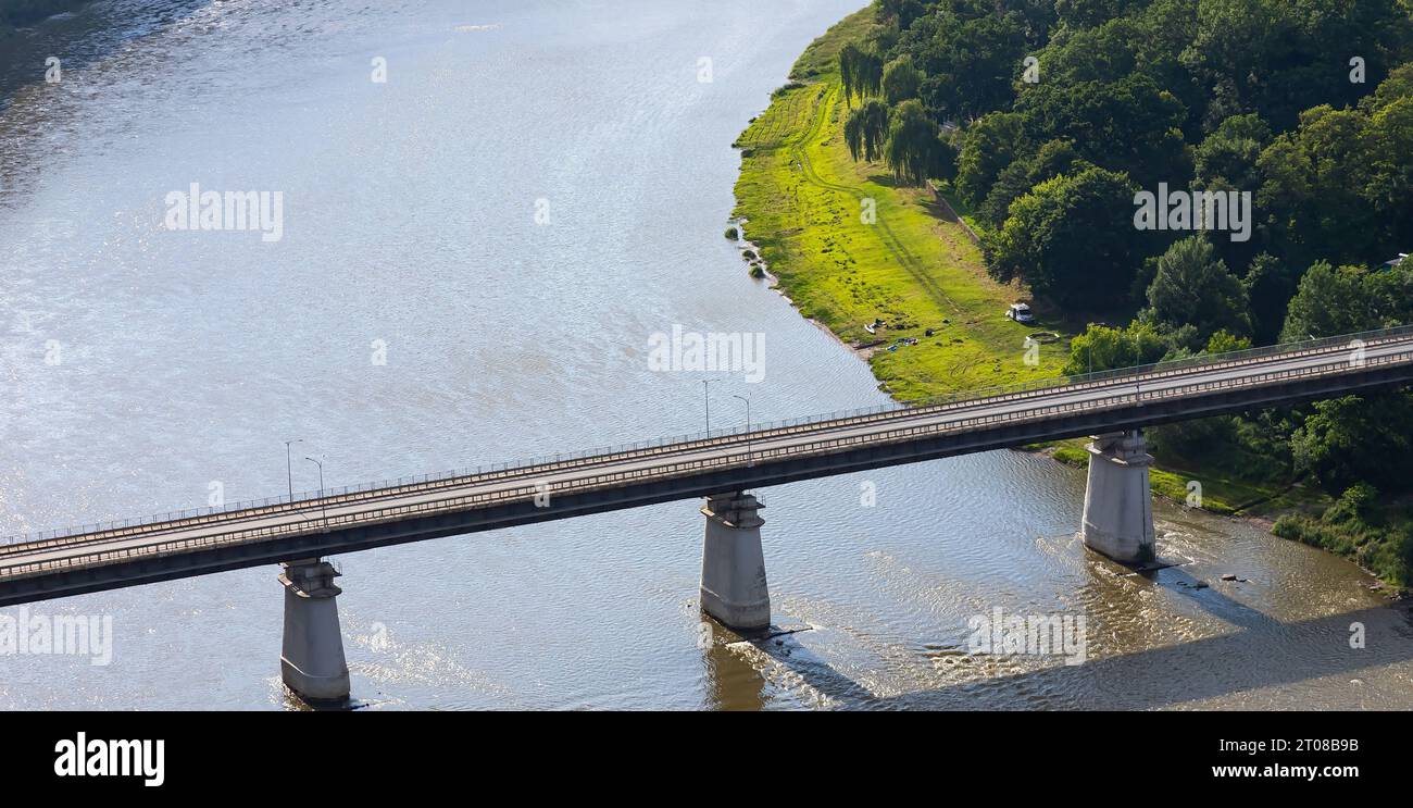 road bridge over the river top view water sky Stock Photo - Alamy