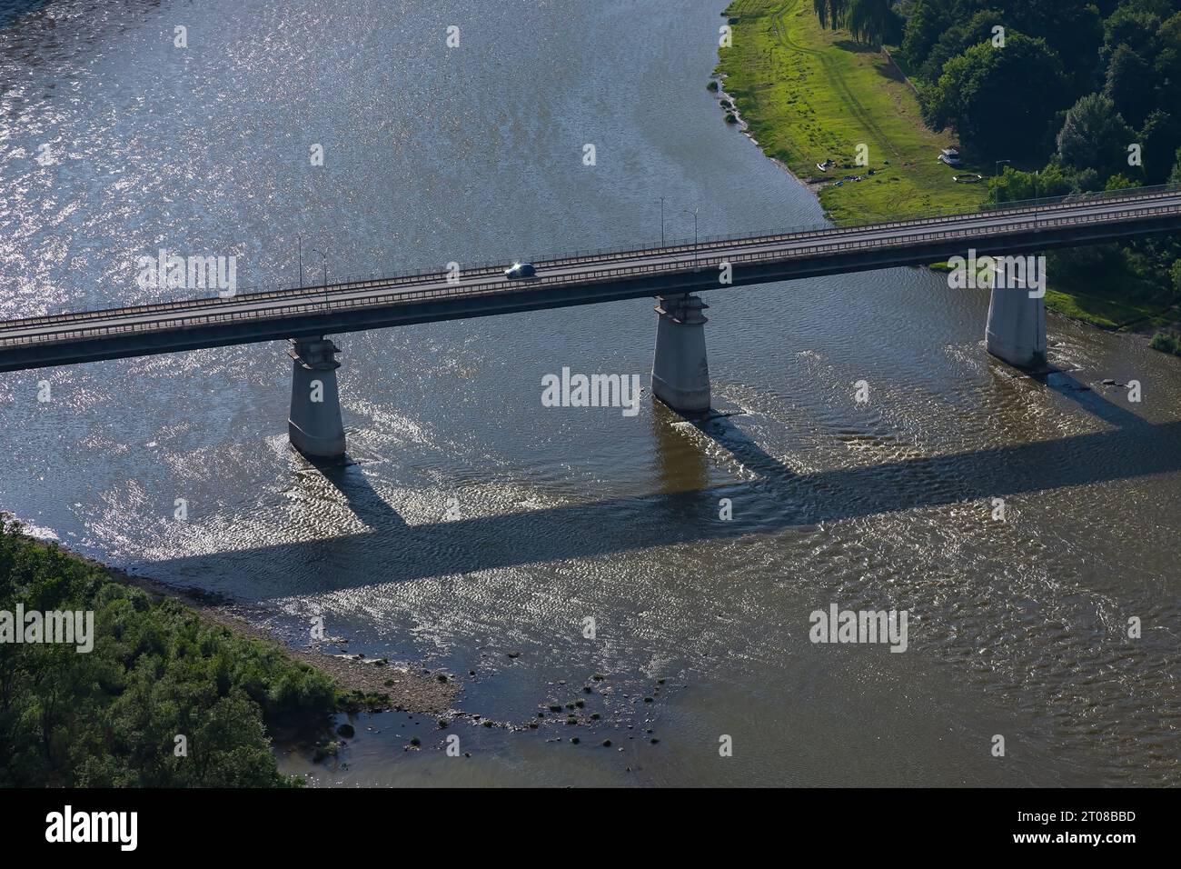road bridge over the river top view water sky Stock Photo - Alamy