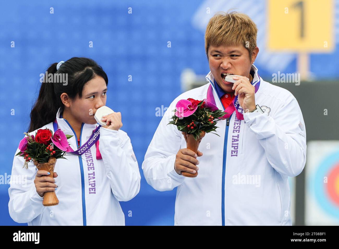 Hangzhou, China's Zhejiang Province. 5th Oct, 2023. Silver medalists ...
