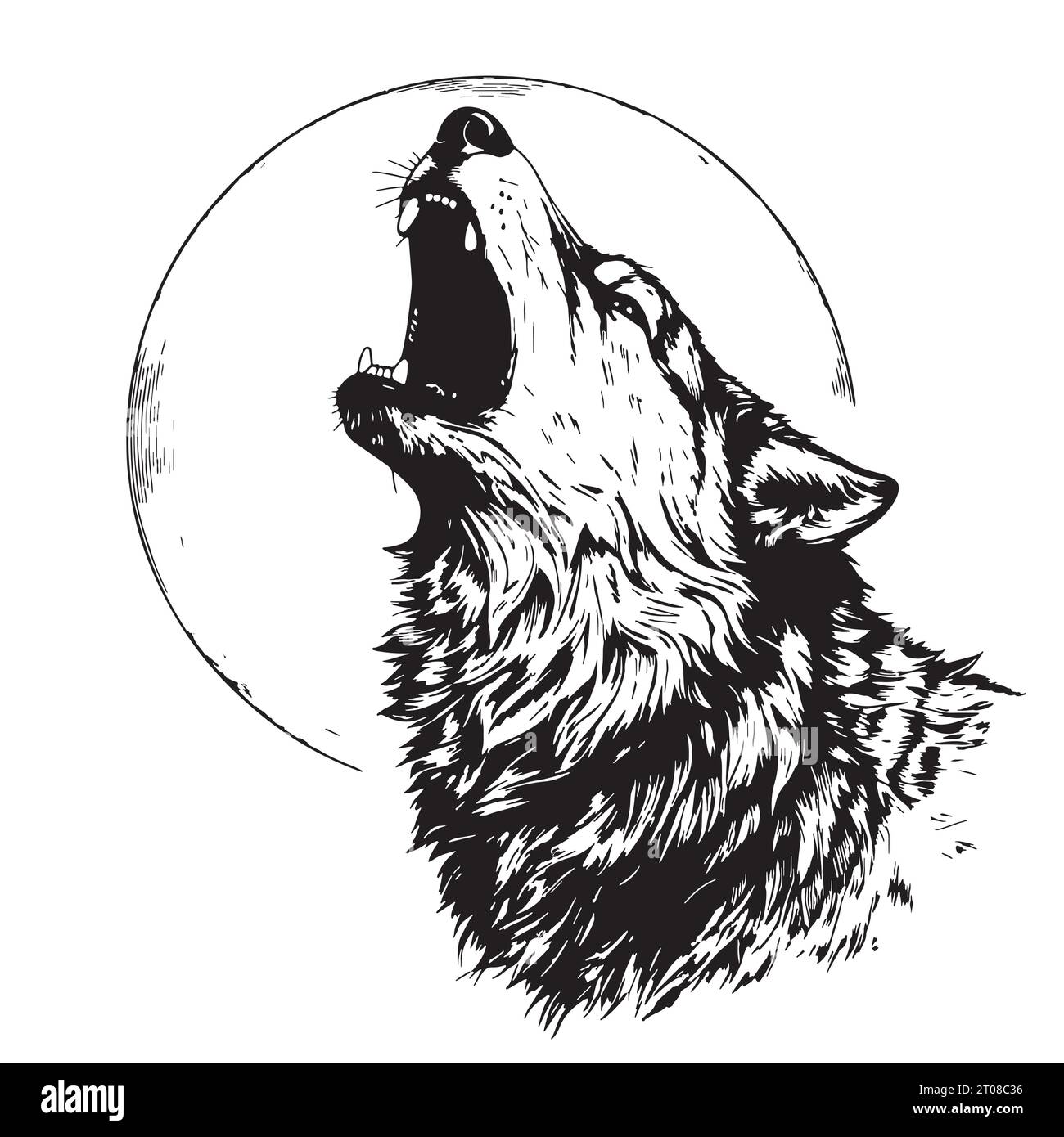 Black And White Wolf Howling Drawings