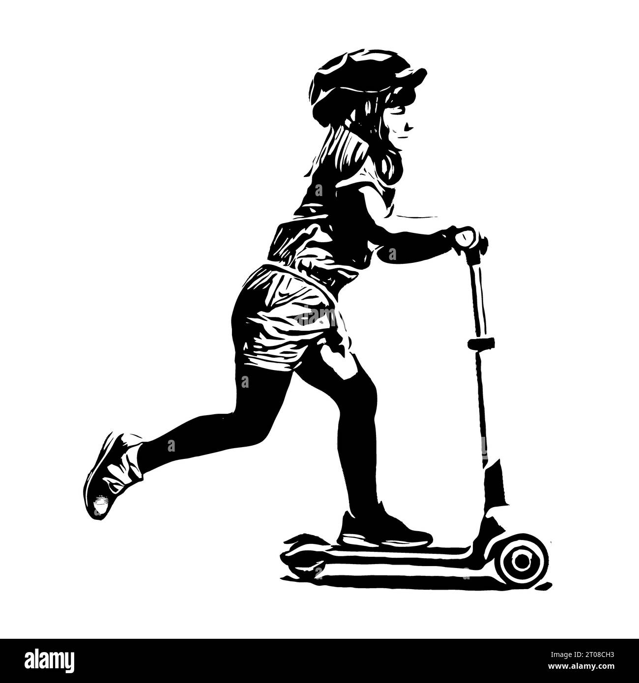 Girl child riding on Black and White Stock Photos & Images - Alamy