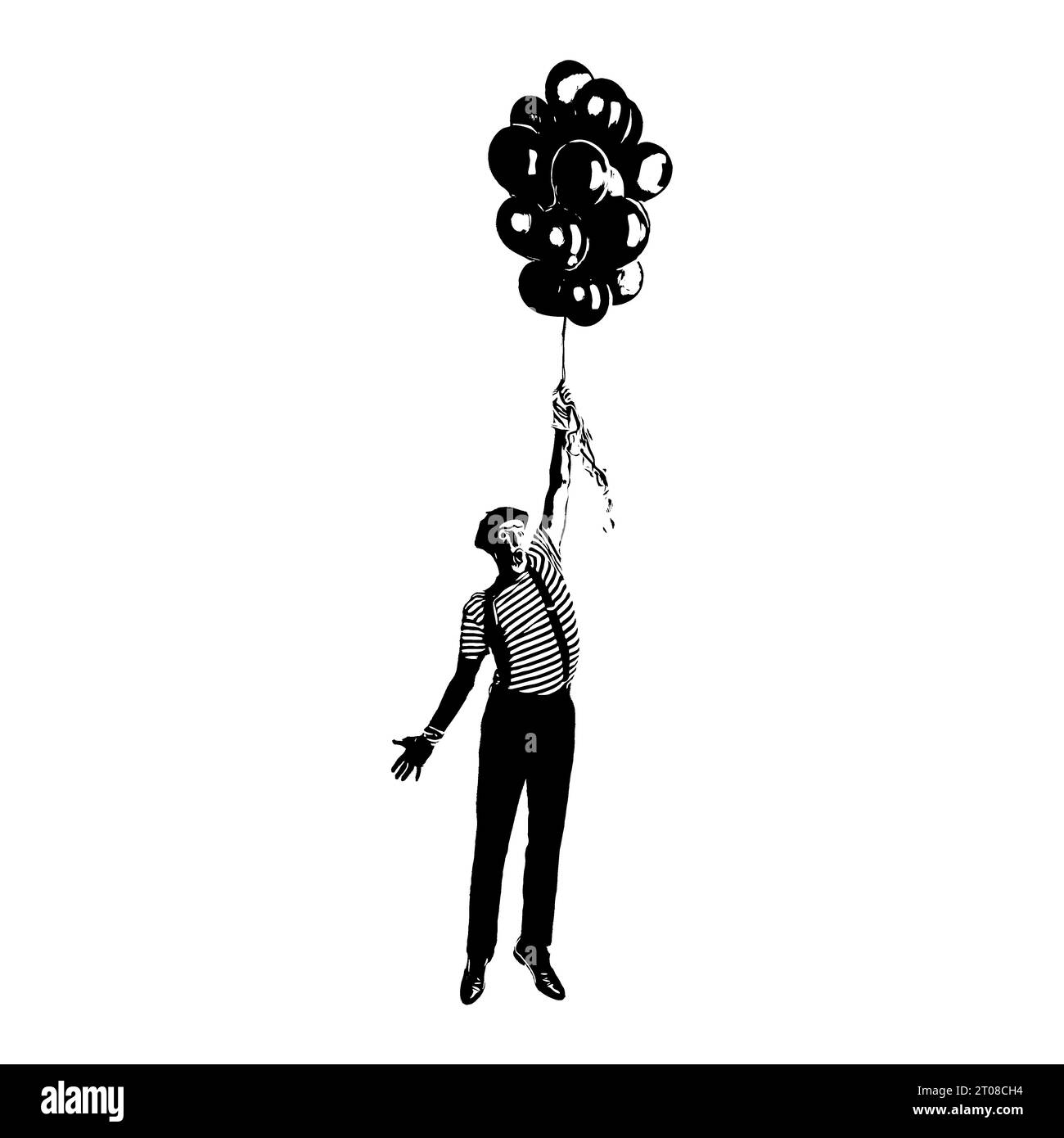 Balloons flying vector vectors Black and White Stock Photos & Images ...