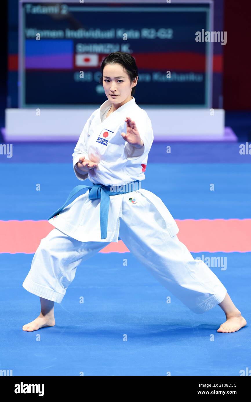 Hangzhou, China. 5th Oct, 2023. Kiyou Shimizu (JPN) Karate : Womens Individual Kata Elimination ...