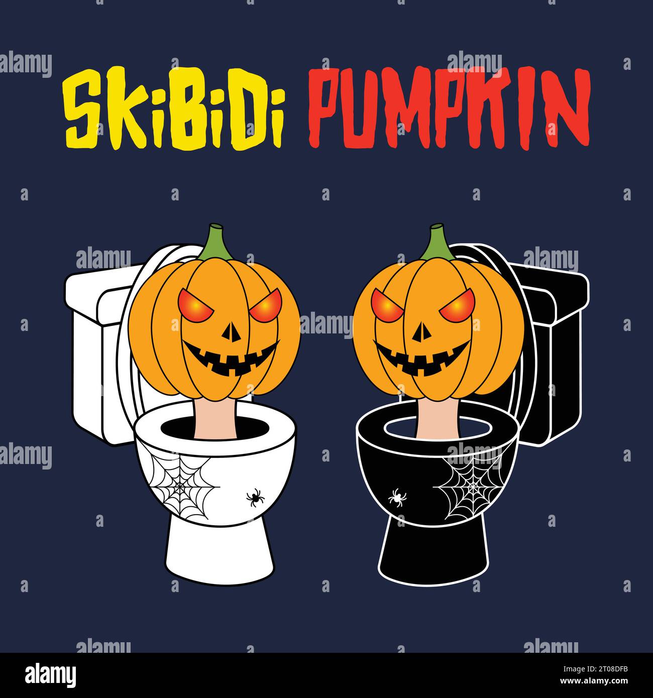 Skibidi Jack o'lantern. Skibidi Pumpkin Toilet with laser red eyes on ...