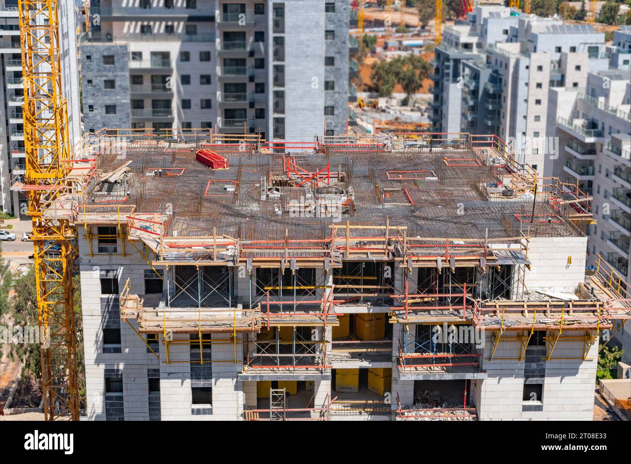 Time lapse of the process of constructing a multi-storey building ...