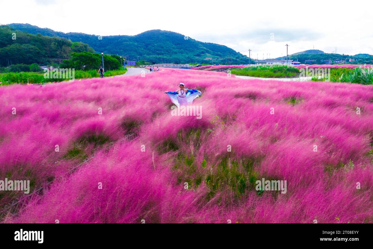Beijing, China. 4th Oct, 2023. This aerial photo taken on Oct. 4, 2023 ...