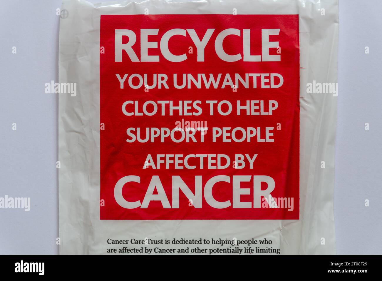 Charity recycling bag to collect and recycle unwanted clothes to help ...