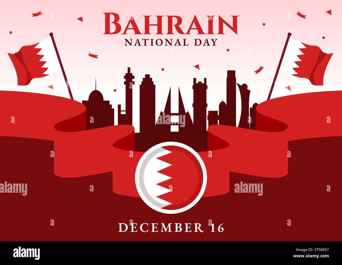 Bahrain National Day or Independence Vector Illustration on 16th of ...