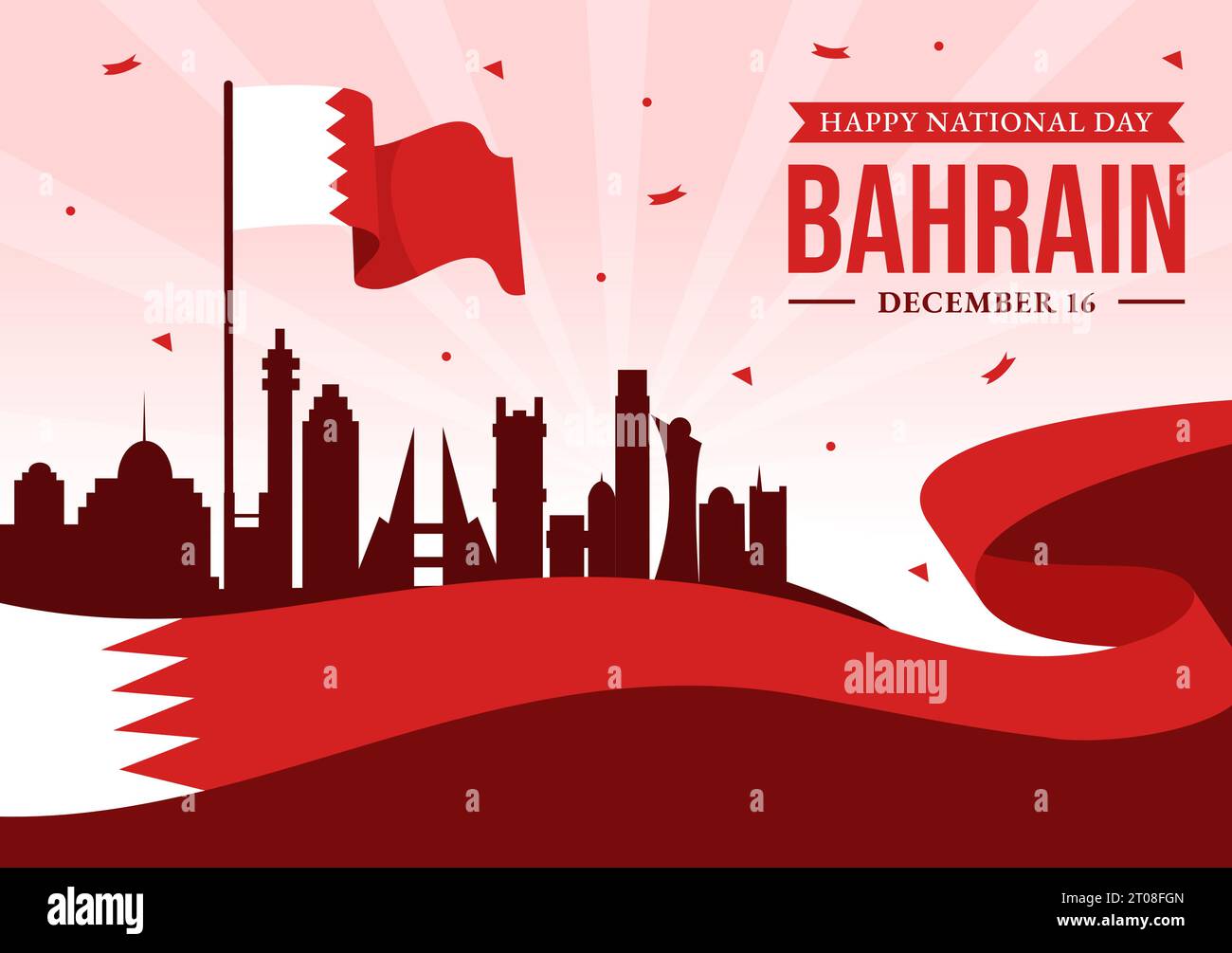 Bahrain National Day or Independence Vector Illustration on 16th of ...