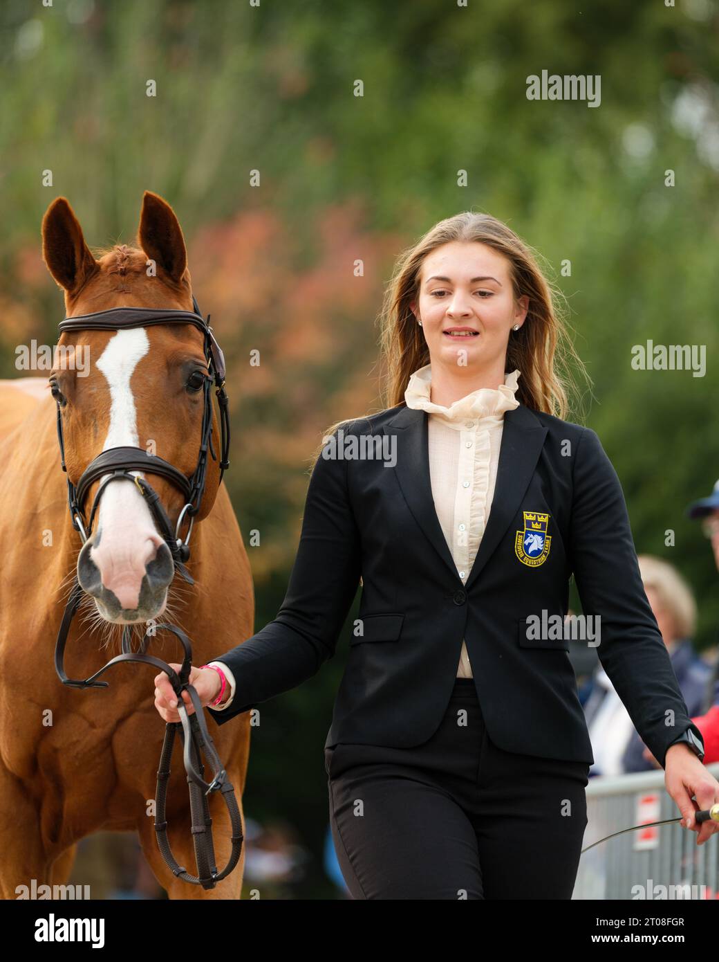 Amanda ANDERSSON of Sweden with Jersey during the first horse ...