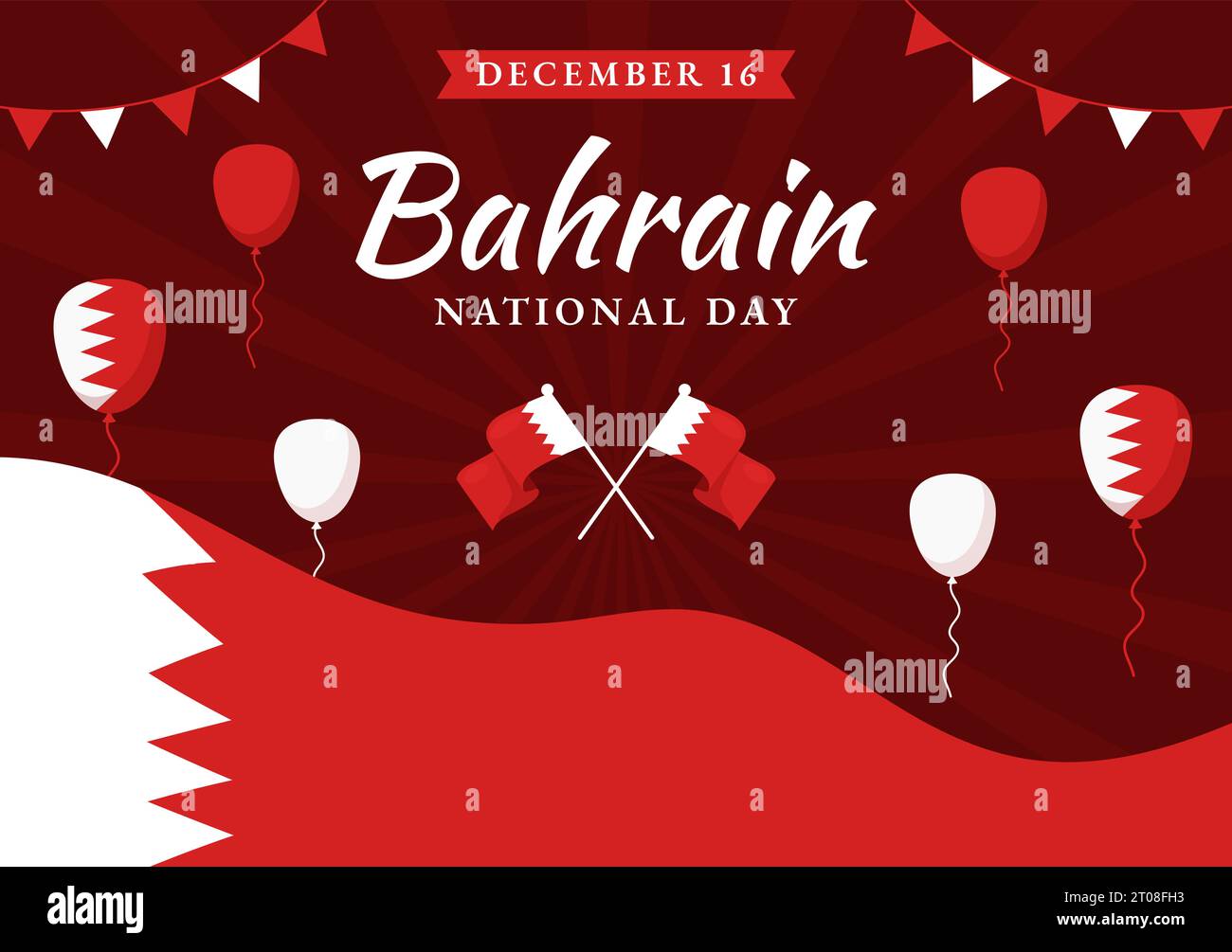 Bahrain National Day or Independence Vector Illustration on 16th of ...