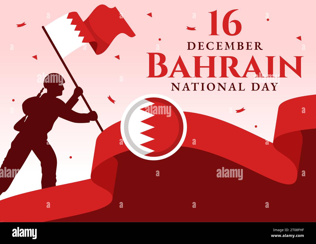 Bahrain National Day or Independence Vector Illustration on 16th of ...
