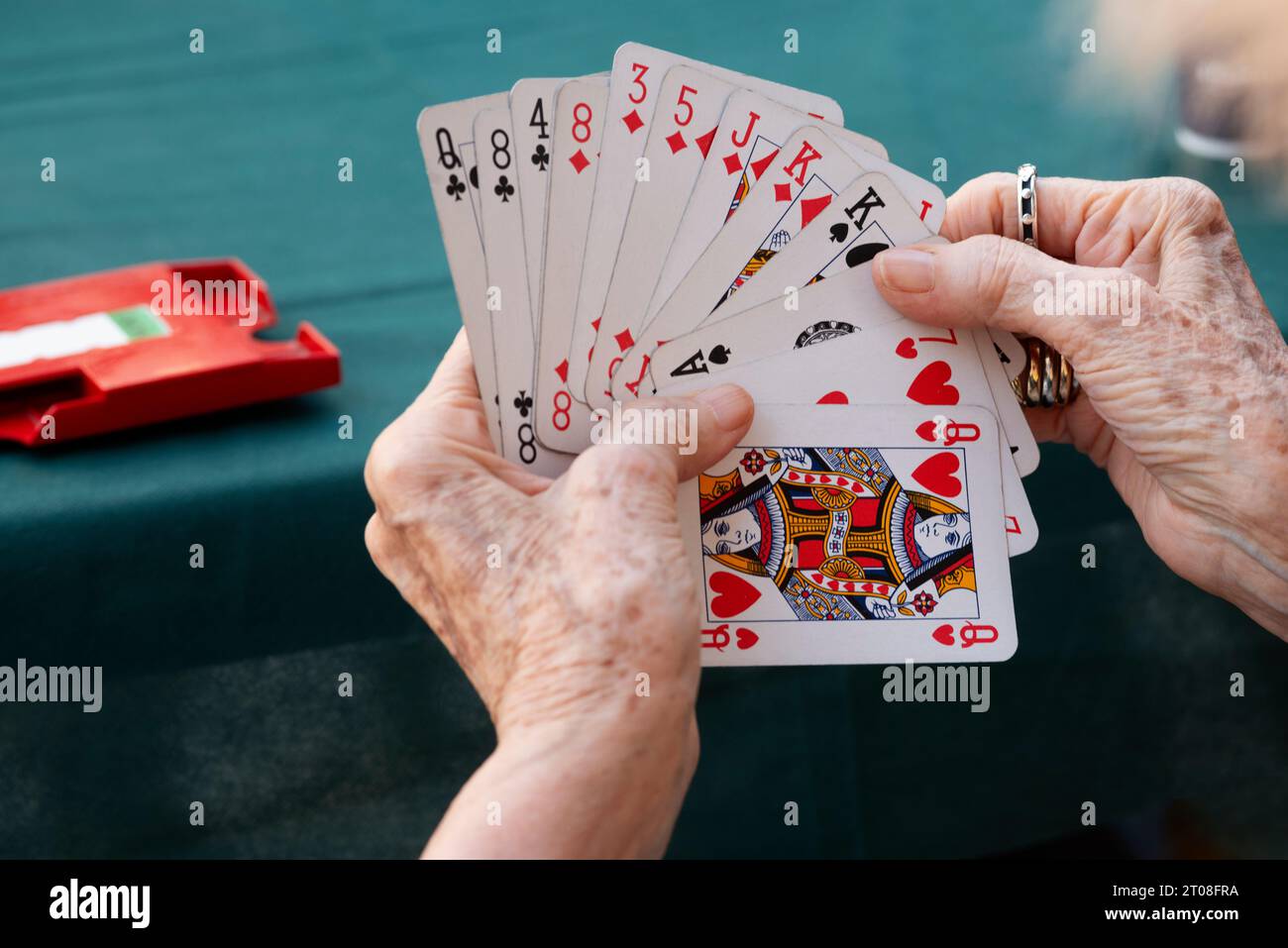 Bridge Set Up and Ready to Play at a Competitive Bridge Club Stock ...