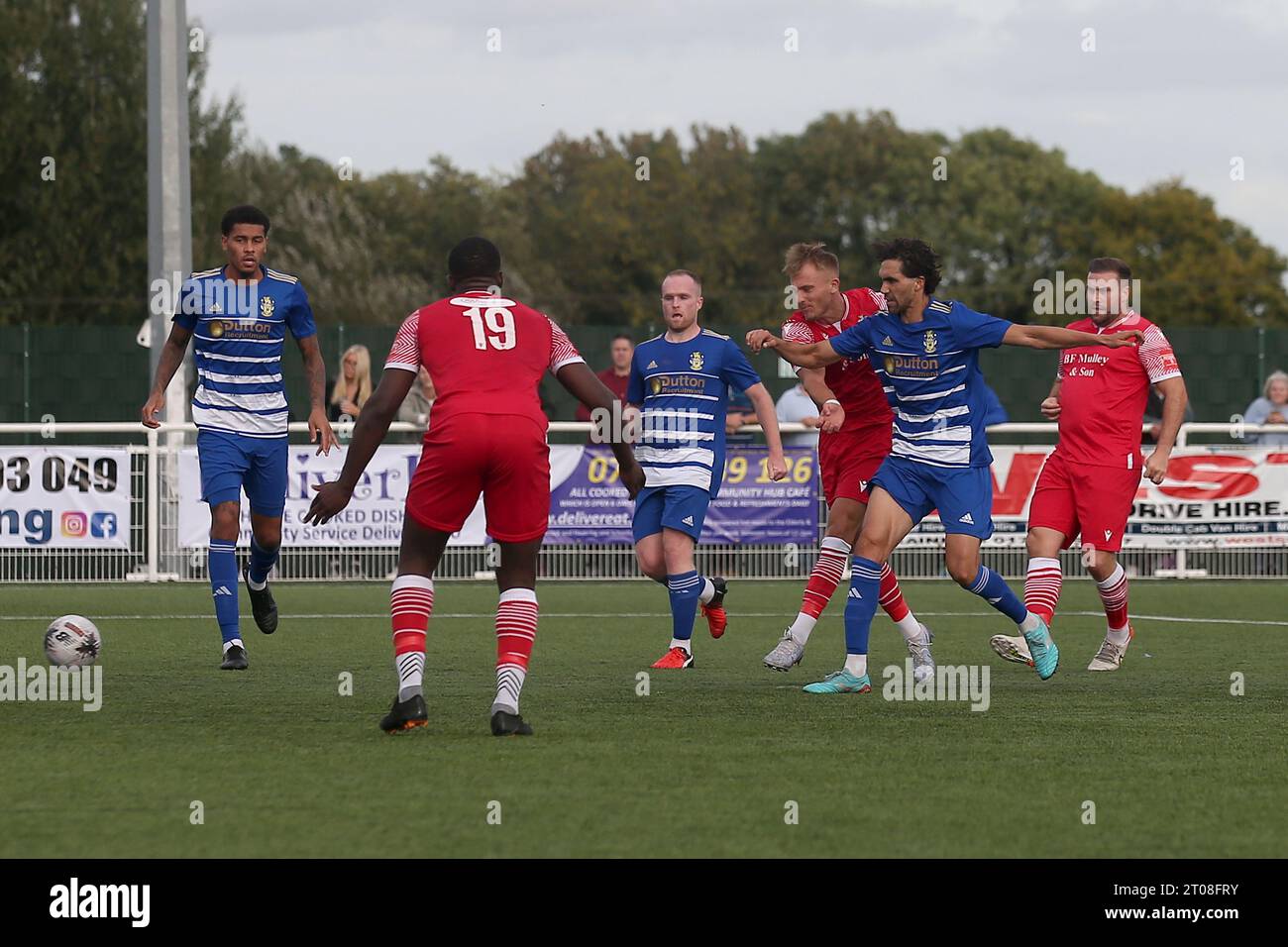 Liam Nash of Hornchurch scores the first goal for his team and ...