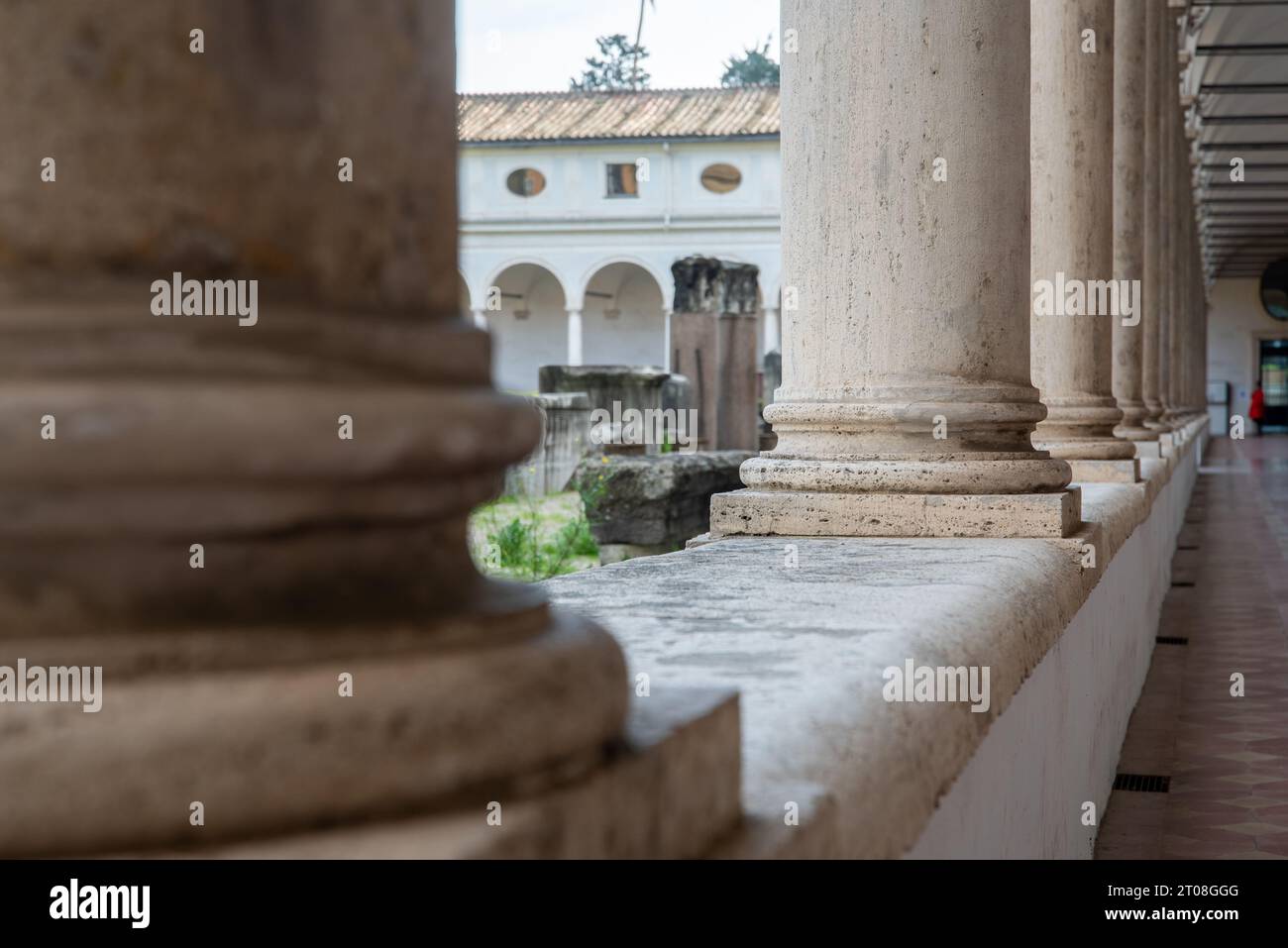 Rome, Italy - January 22, 2023: Courtyard of the Ancient Roman Baths of ...