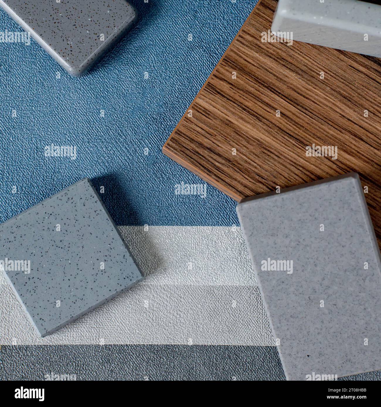 Close up combination of interior material containing set of artficial ...