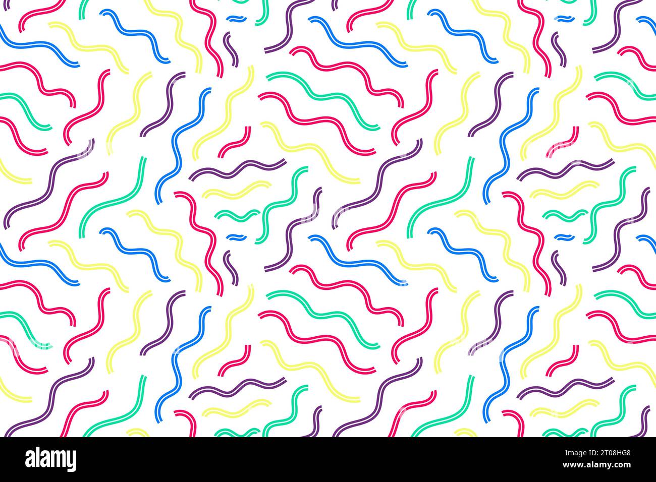 Naive cute squiggle seamless pattern. Creative bright abstract doodle ...