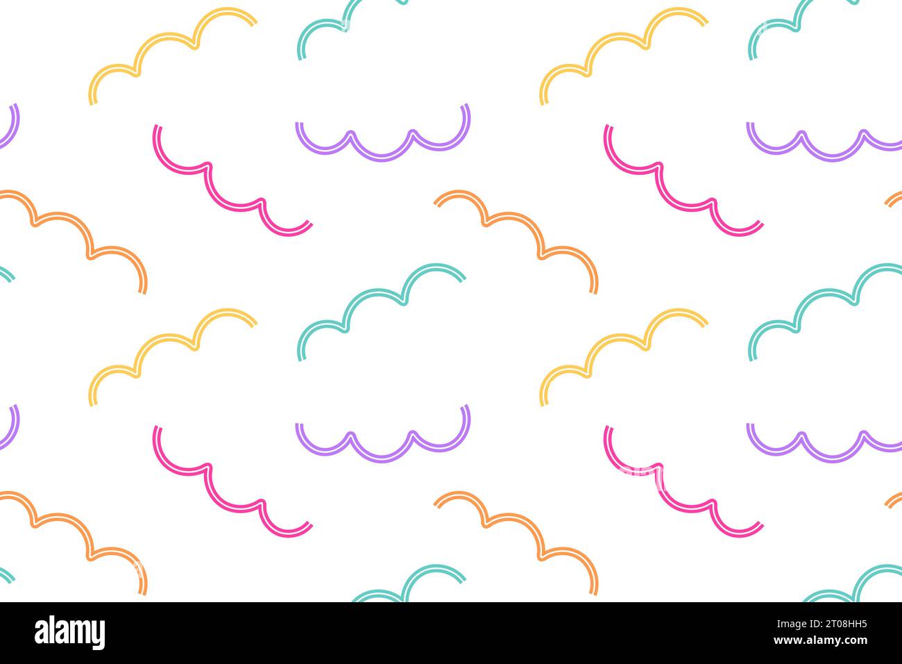 Naive cute squiggle seamless pattern. Creative yellow and blue abstract ...