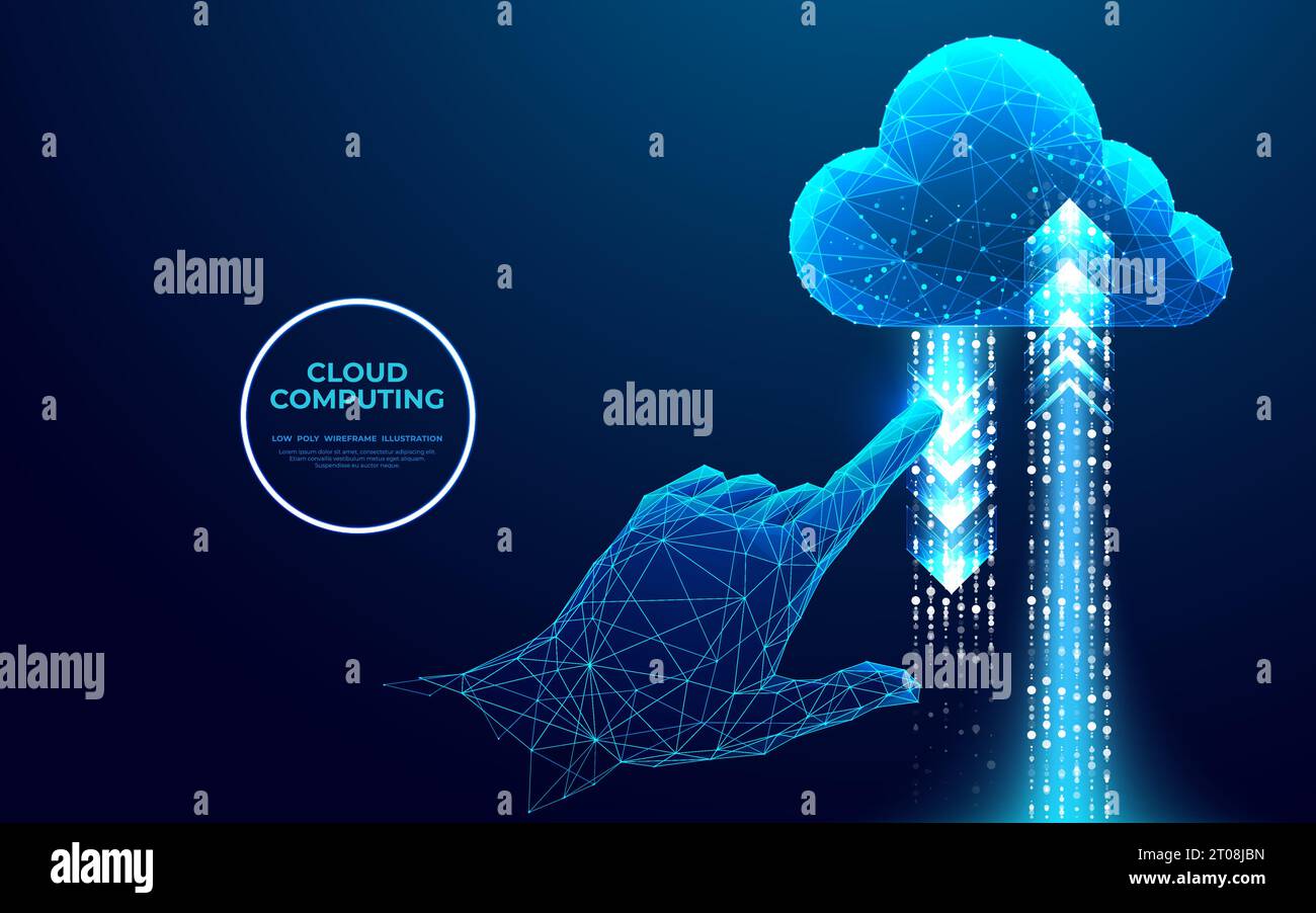 Hand touching cloud Stock Vector Images - Alamy