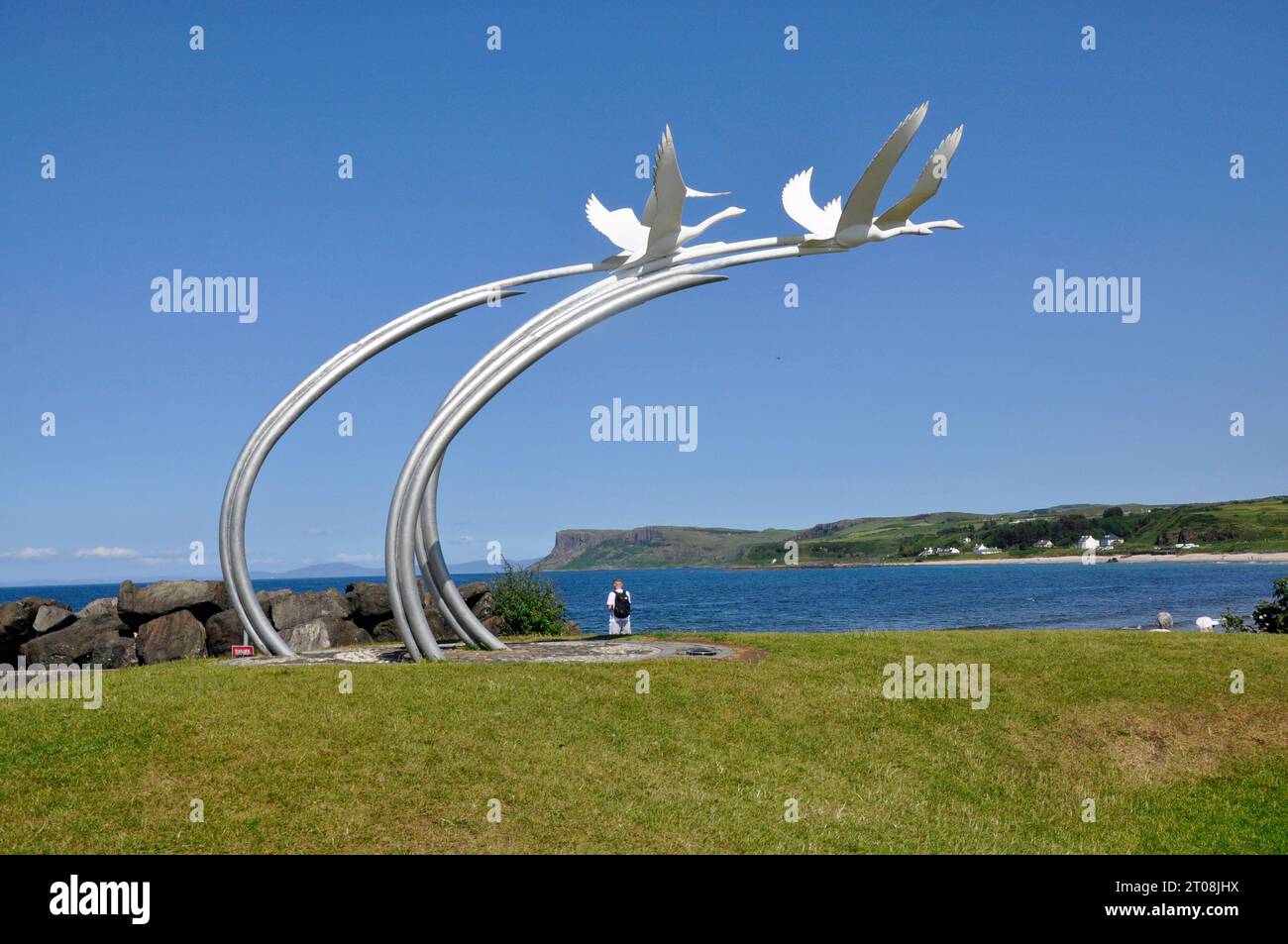 'Children of Lir' sculpture inspired by the Irish myth, on Ballycastle ...